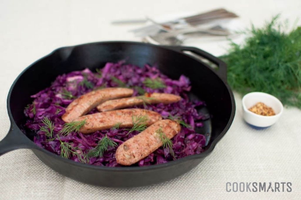 20-Minute Seared Sausage and Cabbage Recipe | Cook Smarts